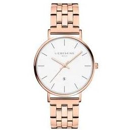 Quarzuhr Liebeskind Berlin, ros&eacute;goldfarben, Armbanduhren, Damen, Quarzuhr, Armbanduhr, Damenuhr, analog, Edelstahlband, Datum