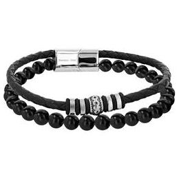 Adelia&acute;s Armband ADELIA ́S "Unisex Armband aus Leder mit Onyx 21,5 cm", schwarz, Armb&auml;nder, Damen, 22cm, Leder, Armband, Sch&ouml;ne Geschenkidee zum Geburtstag