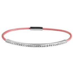 Adelia&acute;s Armband ADELIA ́S "Damen Armband aus Leder mit Strass Steinchen 18 cm", silber, Armb&auml;nder, Damen, 18cm, Leder, Armband, Sch&ouml;ne Geschenkidee zum Muttertag