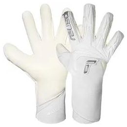 Torwarthandschuhe Reusch "Attrakt Gold X Strapless", Damen, Gr. 10, wei&szlig;, silberfarben, 42% Latex, 20% Gummi, 17% Polyester, Handschuhe, mit hochgriffigem Profi-Haftschaum