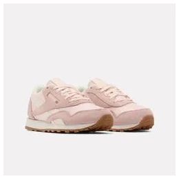 Sneaker Reebok CLASSIC "CL NYLON", M&auml;dchen, Gr. 39, purepink, chalk, gum, Leder, Synthetik, Textil, Schuhe Sneaker