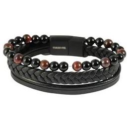Adelia&acute;s Armband ADELIA ́S "Herren Armband &ndash; Lederarmband aus Leder mit Tigerauge 17 cm", schwarz, Armb&auml;nder, Herren, 17cm, Leder, Armband, Sch&ouml;ne Geschenkidee zum einfach so