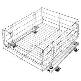 Wenko Auszug MAXIMEX "Ablagekorb", silber (silberfarben), B:48,5cm H:19,5cm T:50cm, Metall, Schubladen, Schrankeinsatz Schubladeneinsatz Schrank-Zubeh&ouml;r, Schrankauszug f&uuml;r zus&auml;tzlichen Stauraum im K&uuml;chenschrank