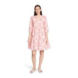 BETTY & CO Sommerkleid BETTY & CO "Damen mit Stickerei", Damen, Gr. 42, Normalgr&ouml;&szlig;en, ros&eacute;, pink, Obermaterial: 100% Baumwolle, figurumspielend kurz, Rundhals, Kleider Sommerkleid