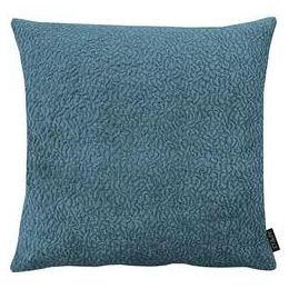 Dekokissen Apelt "Toulouse", petrol, unifarben, B:45cm H:10cm L:45cm, Chenille, Polyester, Dekokissen_Sitzkissen_Kissenh&uuml;llen, Chenille mit 3D Effekt