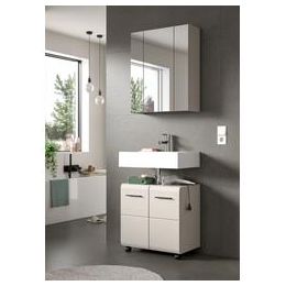 Badm&ouml;bel-Set Inosign "FLORENZ, 2-tlg. Bad-Kombination, hochwertige MDF-Front", kaschmir nachbildung, B:60cm H:185cm T:30cm, Kastenm&ouml;bel-Sets, Badm&ouml;bel-Set, Bad-Kombination, Bad-M&ouml;bel, Badezimmer, Kombination, Kombi