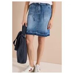 Jeansrock Cecil, Damen, Gr. 31, authentic used wash, Jeans, 78% Baumwolle, 20% Polyester, 2% Elasthan, unifarben, comfort fit knielang, R&ouml;cke Jeansrock