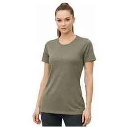 Laufshirt DEPROC ACTIVE "KITIMAT Motion", Damen, Gr. 40 (M), olive, 94% Polyester; 6% Elasthan, tailliert, Shirts Laufshirt, Funktionsshirt in Melangeoptik