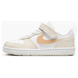 Sneaker Nike SPORTSWEAR "COURT BOROUGH LOW BBALL (PS)", M&auml;dchen, Gr. 33, wei&szlig;, shimmer, chalk, wei&szlig;, Synthetik, Schuhe Sneaker, Design auf den Spuren des Air Force 1, f&uuml;r Kinder