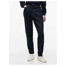 Tommy Hilfiger Mom-Jeans TOMMY JEANS "MOM JEAN UH TPR RW", Damen, Gr. 31, L&auml;nge 30, denim schwarz, Denim/Jeans, Obermaterial: 80% Baumwolle, 20% Leinen, gerade, unten schmal lang, Jeans, Ultra High Waist, Tapered Fit