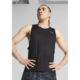 Tanktop Puma "M RUN VELOCITY TANK (POLY)", Herren, Gr. S, Puma schwarz, Web, Obermaterial: 100% Polyester, unifarben, regular fit normal, Rundhals, Tops Tanktop, Tanktop, ergonomische Schnittf&uuml;hrung, Rundhalsausschnitt