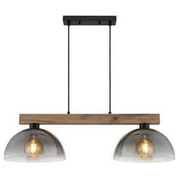 NOWA H&auml;ngeleuchte "ROMY", schwarz matt, 2, &Oslash; 30cm H: 120cm, 1 Stk., Leuchten, H&auml;ngeleuchte Holz & Glas, h&ouml;henverstellbar, stilvoll modern, H&auml;ngeleuchte