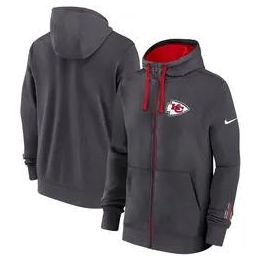 Kapuzenpullover Nike "Nike Hoodie Kansas City Chiefs Nike Club FZ", Damen, Gr. XL, mehrfarbig, 82% Baumwolle, 18% Polyester, Pullover Kapuzenpullover