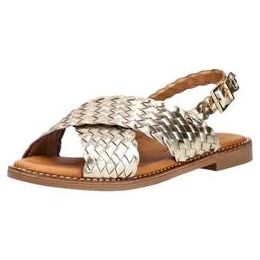 Riemchensandale OH MY SANDALS "Oh My Sandals Sandalen Leder", Damen, Gr. 38, champagne, Leder, Schuhe Riemchensandale