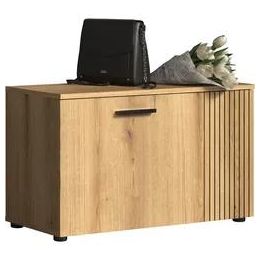 Sitzbank Home Affaire "Amrum", evoke eiche, B:80cm H:49cm T:36cm, Holzwerkstoff, Kunststoff, Sitzb&auml;nke, Sitzbank, Schuhbank mit 2 T&uuml;ren & 2 Einlegeb&ouml;den - (B/T/H) 80/36/49 cm