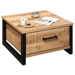 Couchtisch Home Affaire "Elda", mango, schwarz, schwarz, mango, B:80cm H:45cm T:80cm, Tische, Couchtisch, Couchtisch mit 2 Vollauszug Schubladen &ndash; (B/T/H) 80/80/45 cm