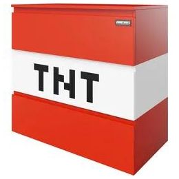 Kommode Phoenix "Minecraft TNT Kommode", rot, wei&szlig;, B:80cm H:77cm T:41,5cm, Holzwerkstoff, Sideboards, Kommode, inkl Beleuchtung