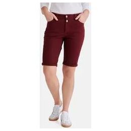 Bermudas STOOKER WOMEN "KORFU Bermuda Boyfriend Fit", Damen, Gr. 48, rot cabernet wash, Denim/Jeans, 98% Baumwolle, 2% Elasthan, eng kurz, Hosen Bermudas, Bermuda 5-Pocket Boyfriend Fit Power Stretch f&uuml;r Damen