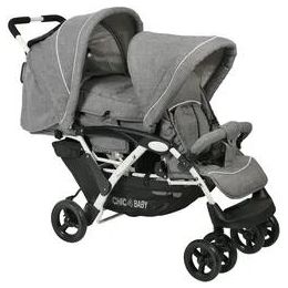 CHIC 4 BABY Geschwisterwagen CHIC4BABY "Duo", Kinder, melange grau, wei&szlig;, Kinderwagen, mit feststellbaren Doppelschwenk-Vorderr&auml;dern