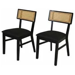 Esszimmerstuhl Jahnke "VIENNA SIT DUO", schwarz, schwarz, schwarz, schwarz, B:47cm H:81,5cm T:50cm, Massivholz, St&uuml;hle, Esszimmerstuhl, Esszimmerstuhl (2er Set), Massivholz, gepolstert, bis 110 kg belastbar