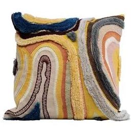 Dekokissen KARE DESIGN "Lava, Kissenh&uuml;lle mit F&uuml;llung, 45x45 cm", mehrfarbig, gemustert, B:45cm H:20cm L:45cm, Baumwolle, Polyester, Wolle, Dekokissen_Sitzkissen_Kissenh&uuml;llen, st&uuml;tzt Kopf und Nacken angenehm und sorgt f&uuml;r erholsamen Schlaf