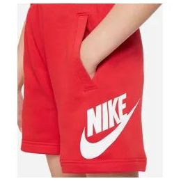 Sporthose Nike SPORTSWEAR "K NSW CLUB FT SHORT HBR", M&auml;dchen, Gr. L, N-Gr, university rot, Obermaterial: 80% Baumwolle, 20% Polyester, Hosen Sporthose, aus French-Terry-Material, atmungsaktiv, mit Kordelzug