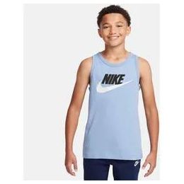 T-Shirt Nike SPORTSWEAR "K NSW TANK TEE", M&auml;dchen, Gr. XL, hydrogen blau, Obermaterial: 100% Baumwolle, normal, Rundhals, Shirts T-Shirt, &auml;rmelloses Design, Rundhalsausschnitt, ohne Verschluss, ohne Kragen