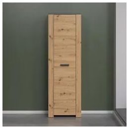 Garderobenschrank Home Affaire "Ambres Inkl. ausziehbarer Kleiderstange", braun, B:62cm H:199cm T:35cm, FSC-zertifizierter Holzwerkstoff, Schr&auml;nke, Garderobenschrank Hochschrank Kleiderschrank, Garderobenpaneel mit Ablage & Haken - (B/T/H) 62/26/199 cm