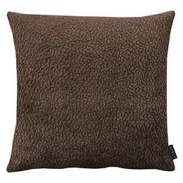 Dekokissen Apelt "Toulouse", braun, unifarben, B:45cm H:10cm L:45cm, Chenille, Polyester, Dekokissen_Sitzkissen_Kissenh&uuml;llen, Chenille mit 3D Effekt