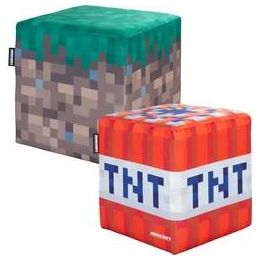 Polsterhocker Phoenix, tnt w&uuml;rfel und grasblock, B:35cm H:35cm T:35cm, Hocker, Polsterhocker