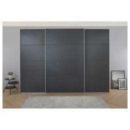 Schwebet&uuml;renschrank Rauch "Kleiderschrank Schrank Garderobe KOLUNA mit Dekor-Front", graumetallic, B:315cm H:210cm T:62cm, Holzwerkstoff, Schr&auml;nke, Schwebet&uuml;renschrank, Breiten 203/271/315/360 cm H&ouml;hen 210/229 cm MADE IN GERMANY