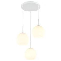 Globo LIGHTING H&auml;ngeleuchte "ANDRE", wei&szlig; matt, 3, &Oslash; 20cm H: 120cm, 1 Stk., Leuchten, H&auml;ngeleuchte mit Glaskugeln, elegant, h&ouml;henk&uuml;rzbar & modern, H&auml;ngeleuchte