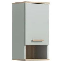 H&auml;ngeschrank Welltime "MINTTU, H&ouml;he 68 cm, 1 T&uuml;r, 1 Einlegeboden, 1 offenes Fach", hellgr&uuml;n, eiche hell nachbildung, B:34cm H:68cm T:28cm, FSC-zertifizierter Holzwerkstoff, Schr&auml;nke, H&auml;ngeschrank, Badm&ouml;bel, Badschrank, Schrank, Bad, Wandschrank