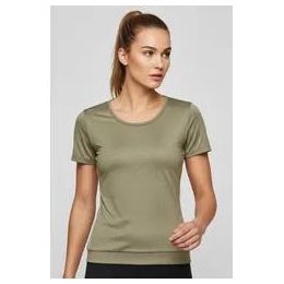 Laufshirt DEPROC ACTIVE "KITIMAT Motion", Damen, Gr. 40/42 (M), sand, 94% Polyester; 6% Elasthan, tailliert, Shirts Laufshirt, Funktionsshirt in Melangeoptik