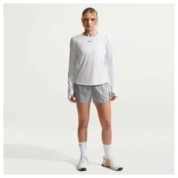 Funktionsshirt Nike "Nike One Classic Women's Dri-FIT Long-Sleeve Top", Damen, Gr. XS, wei&szlig;, schwarz, Obermaterial: 89% Polyester, 11% Elasthan, normal, Rundhals, Shirts Funktionsshirt, mit schwei&szlig;ableitender Technologie, mit Rundhalsausschnitt
