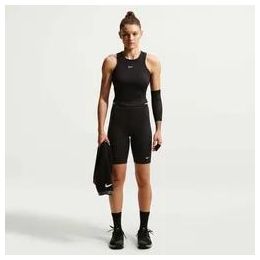 Tanktop Nike "W NK ONE FITTED DF CROP TANK", Damen, Gr. XS, schwarz, wei&szlig;, Obermaterial: 80% Polyester, 20% Elasthan, Tops Tanktop, eng anliegender, leicht verk&uuml;rzter Schnitt, mit abgerundetem Saum