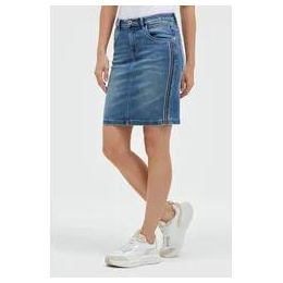 Jeansrock SOCCX, Damen, Gr. S, blau, Denim/Jeans, Material: 63% Baumwolle, 25% Polyester, 10% Viskose, 2% Elasthan, bestickt, regular fit, R&ouml;cke Jeansrock, mit Gehschlitz