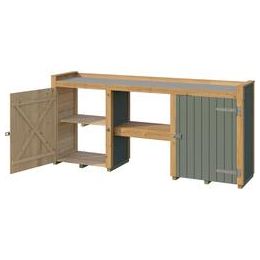 Pflanztisch Weka "optionale Erweiterung f&uuml;r Gartenhaus Killarney", graugr&uuml;n, eiche hell, B:285cm H:109cm T:50cm, Tische, verschiedene Farben und Gr&ouml;&szlig;en