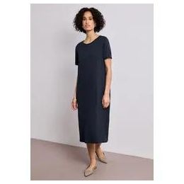 Midikleid Street One, Damen, Gr. 36, EURO-Gr&ouml;&szlig;en, shadowed navy, Stoff, 95% Viskose, 5% Elasthan, unifarben, comfort fit Midi, Rundhals, normaler Saum, Kleider Midikleid, in Unifarbe