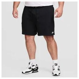 Shorts Nike SPORTSWEAR "Nike Club Men's French Terry Flow Shorts", Herren, Gr. XXL, N-Gr, schwarz, schwarz,, Sweatware, Obermaterial: 80% Baumwolle, 20% Polyester, unifarben, Basic kniefrei, Hosen Shorts, aus Sweatware, mit Kordelverschluss, mit Logostickerei