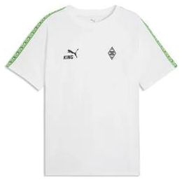 T-Shirt Puma "Borussia M&ouml;nchengladbach FtblKING T-Shirt Herren", Herren, Gr. L, wei&szlig; gr&uuml;n, Obermaterial: 100% Baumwolle. Rippe: 29% Polyester, 71% Baumwolle. Besatz: 100% Polyester, regular fit, Rundhals, Shirts T-Shirt