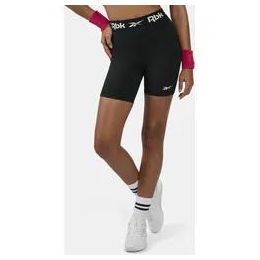 Trainingsshorts Reebok "ID TRAIN RUCHED BIKER SHORTS", Damen, Gr. M, N-Gr, schwarz, Obermaterial: 84% Polyester, 16% Elasthan, Hosen, sportlicher Stil, bequeme Passform