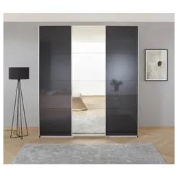 Schwebet&uuml;renschrank Rauch "Kleiderschrank Schrank Garderobe KOLUNA Hochglanz-Front und Spiegel", graumetallic, hochglanz effektgrau, B:203cm H:210cm T:62cm, Holzwerkstoff, Schr&auml;nke, Schwebet&uuml;renschrank, Breiten 203/271/315/360 cm H&ouml;hen 210/229 cm MADE IN GERMANY
