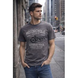 T-Shirt Arizona, Herren, Gr. L, dunkelgrau, Single Jersey, Obermaterial: 100% Baumwolle, bedruckt, normal, Rundhals, Shirts T-Shirt, Kurzarm, l&auml;ssige Passform, bedruckt, Rundhals, casual, Topseller