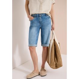 Shorts Cecil "Neele", Damen, Gr. 29, N-Gr, light blau washed, Denim/Jeans, Obermaterial: 78% Baumwolle, 20% Polyester, 2% Elasthan. Futter: 52% Polyester, 48% Baumwolle, unifarben, loose fit kniefrei, Hosen Shorts, Jeans-Shorts/Loose Fit mit Stretch