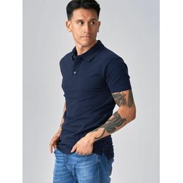 Kurzarmhemd TEESHOPPEN "TEESHOPPEN Polo shirt Muscle Polo", Herren, Gr. 3XL, Normalgr&ouml;&szlig;en, navy, Obermaterial: 92% Baumwolle, 8% Elasthan, Hemden