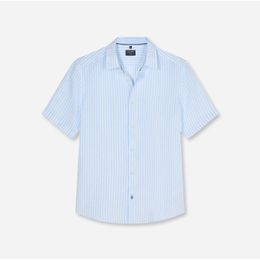 Kurzarmhemd OLYMP "Casual", Herren, Gr. L, N-Gr, hellblau, Web, Obermaterial: 100% Leinen, normal, Hemden, Sommerhemd, Leinenhemd
