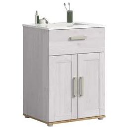 Waschtisch Welltime "COSENZA", sibiu l&auml;rche nb, sibiu l&auml;rche nb, B:61cm H:86cm T:45cm, FSC-zertifizierter Holzwerkstoff, Waschtische, Waschtisch, Waschtisch inkl. Waschbecken, Badezimmer, Bad, Waschtisch