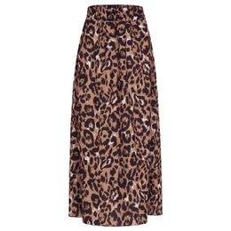 Sommerrock CLOUD 5IVE "CLOUD 5IVE Cloud 5ive Longform Skirt with AOP", Damen, Gr. L, braun, schwarz, 95% Polyester, 5% Elasthan, normal, R&ouml;cke