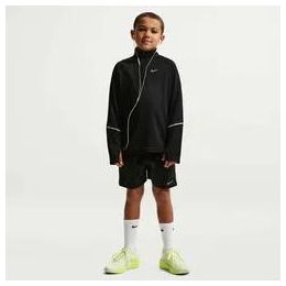 Trainingsshorts Nike "K NK DF MILER SHORT", Kinder, Gr. XL (164/170), N-Gr, schwarz, schwarz, reflective silv, Obermaterial: 100% Polyester, Hosen, schnell trocknendes Material, atmungsaktiv, sportlicher Stil
